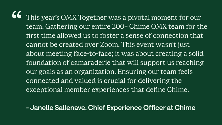 From virtual threads to real connections: OMX Together 2024 | Chime Careers